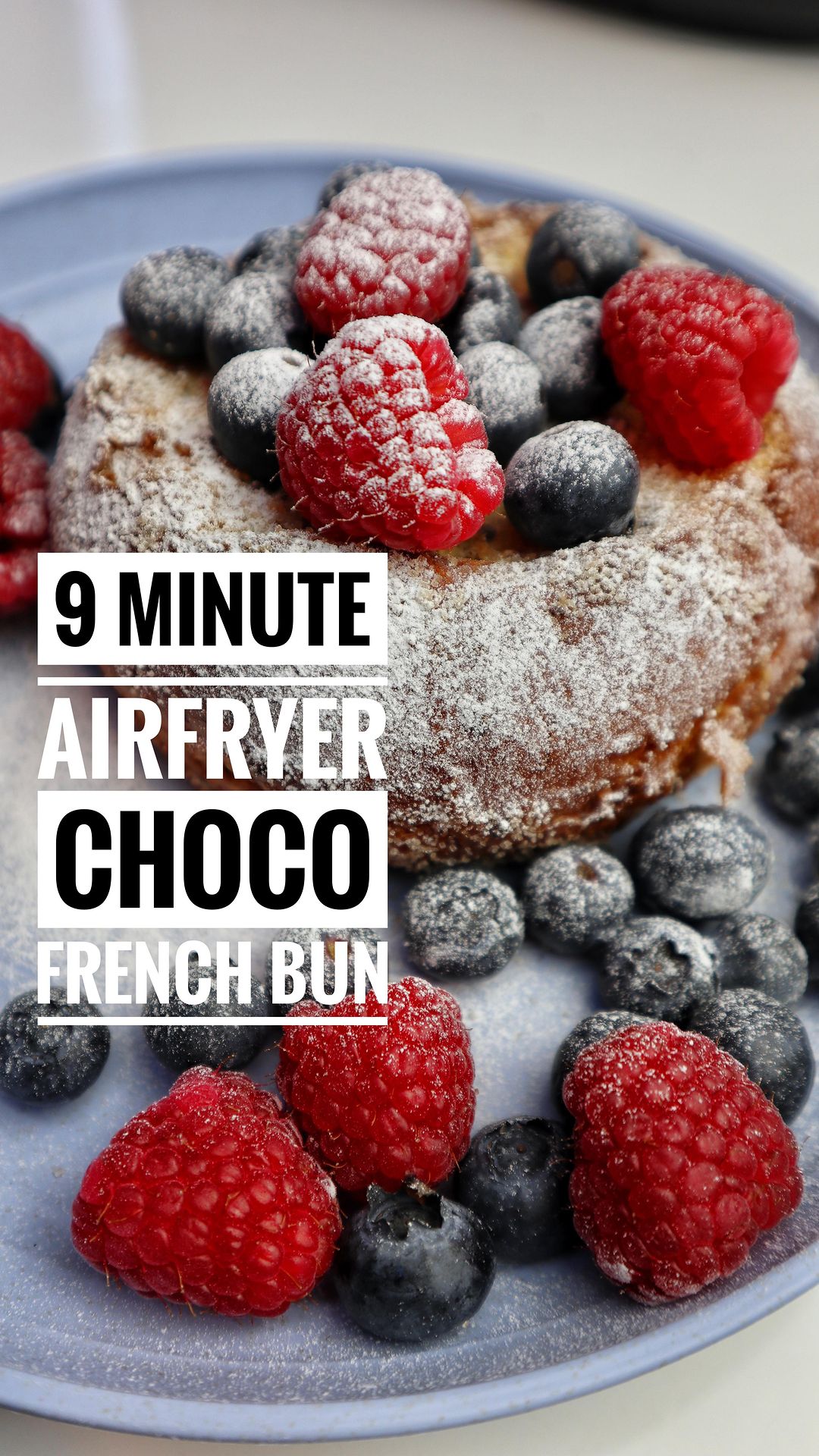 Airfried Choco French Bun Recipe from @whenmeateatsveg - Fooooods.com