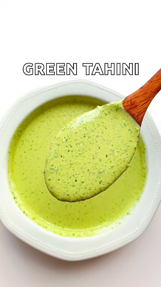 Green Tahini Dressing Recipe from @colourme_aesthetic - Fooooods.com