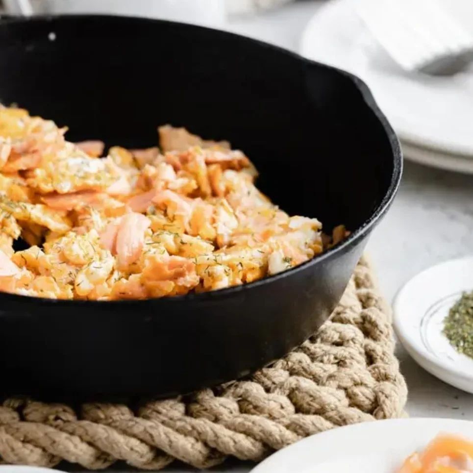 Smoked Salmon Breakfast Scramble Recipe from @sugar.free.mom - Fooooods.com