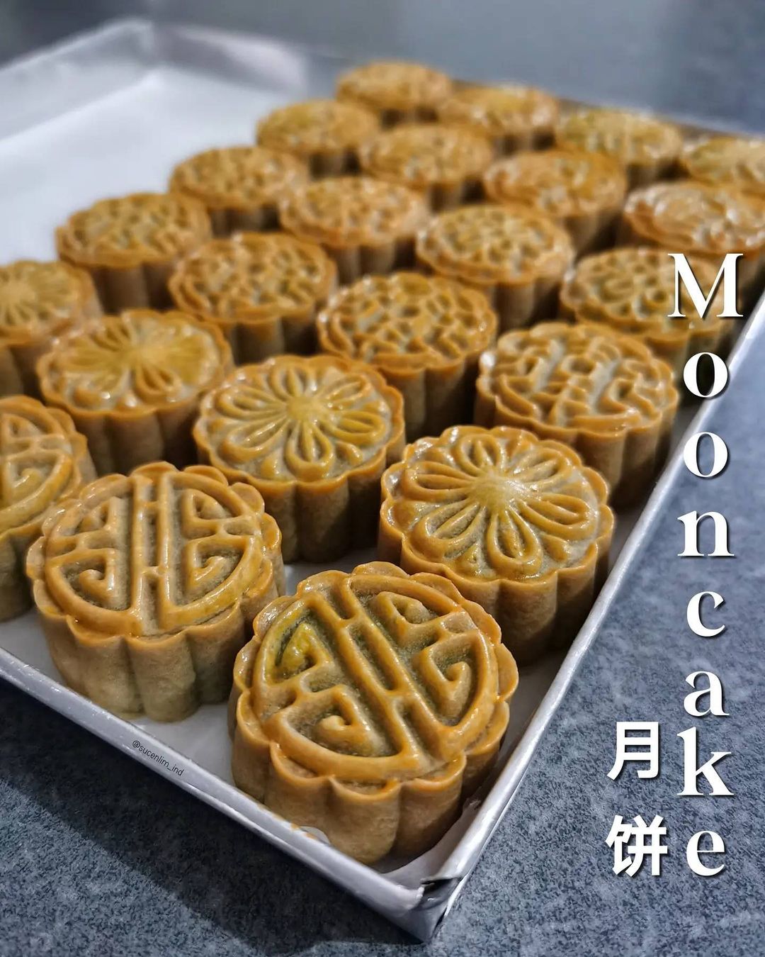 Resep Mooncake Mini Isi Tausa Pandan dari @sucenlim_ind