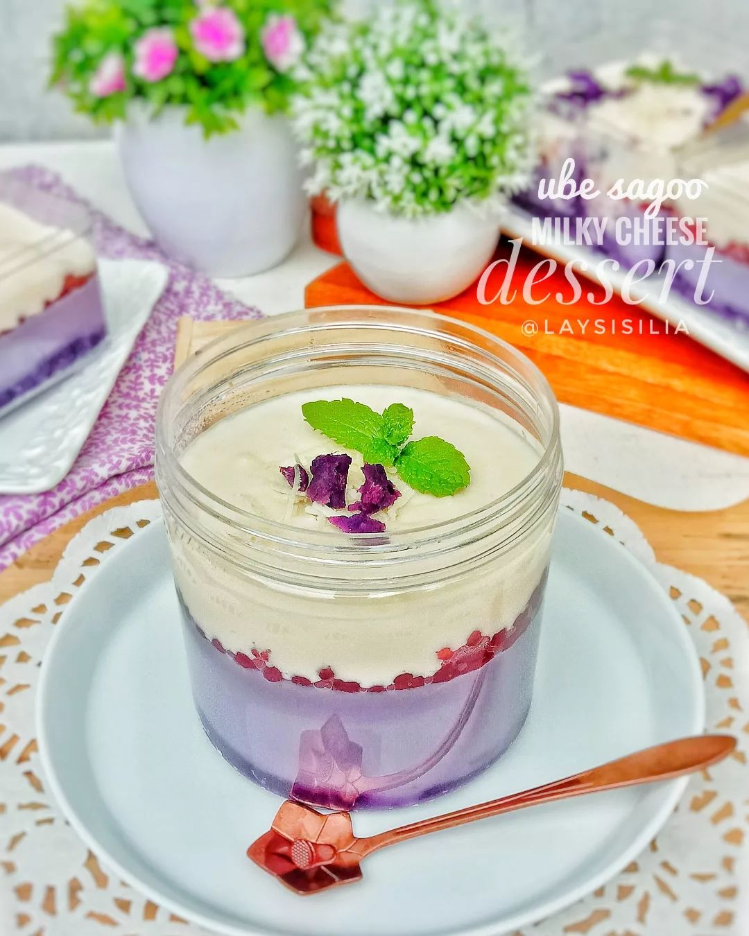 Resep Ube Sago Milky Cheese Dessert dari @laysisilia