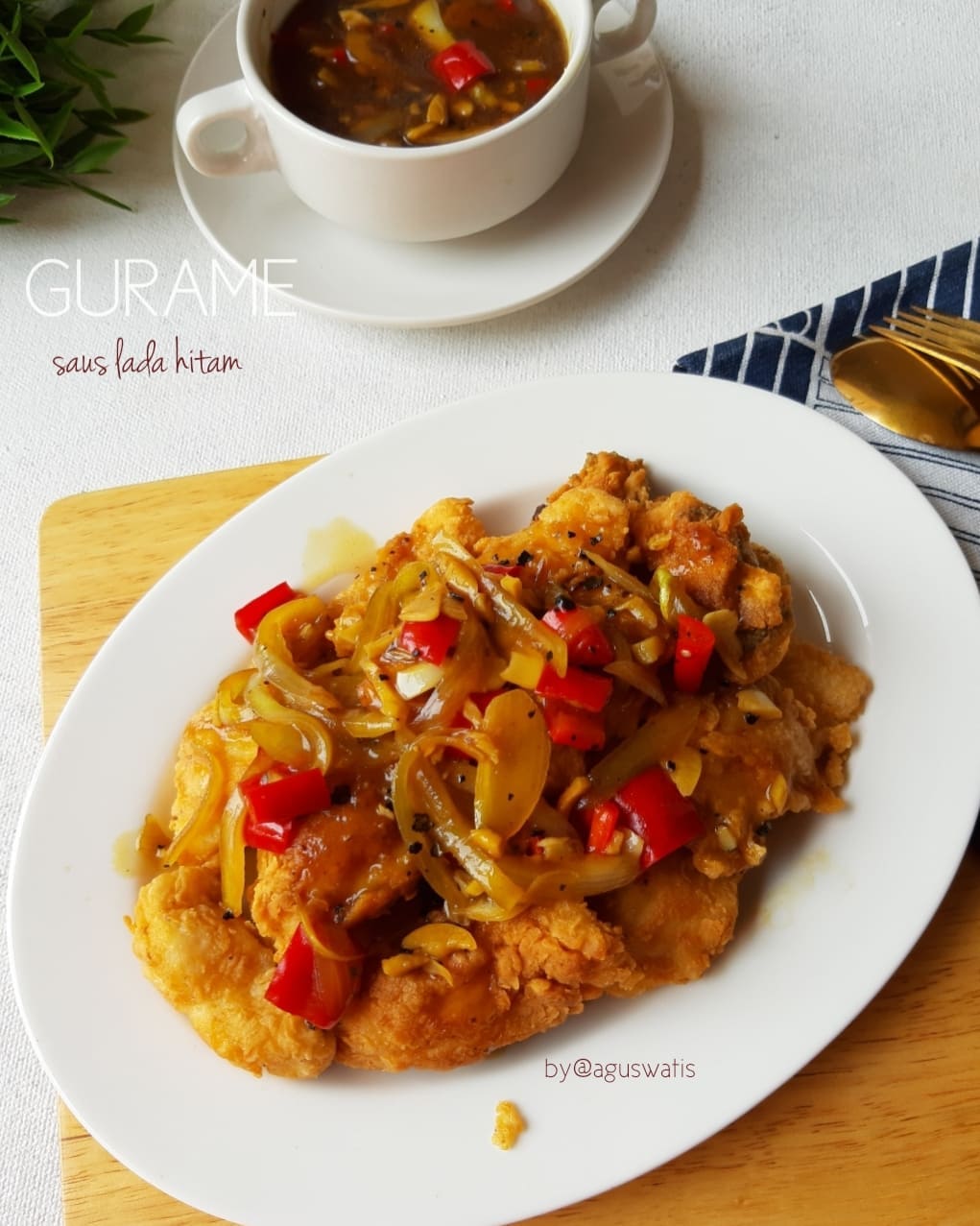 Resep Gurame Tepung Saus Lada Hitam dari @aguswatis