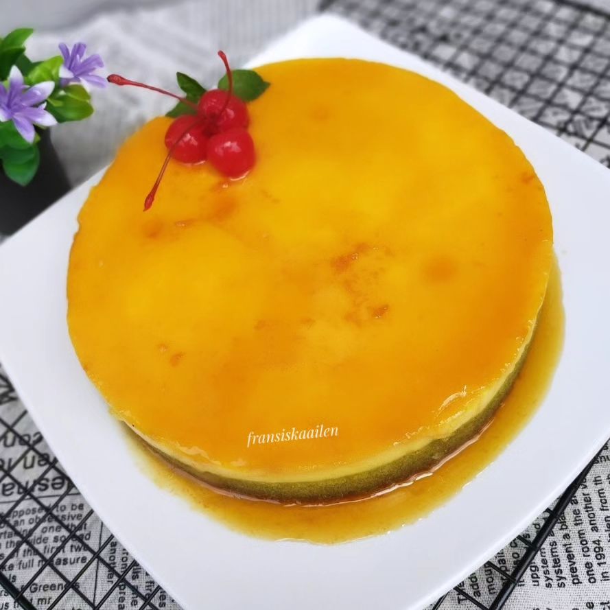 Resep Magic Flan Cake Pandan dari @fransiskaailen